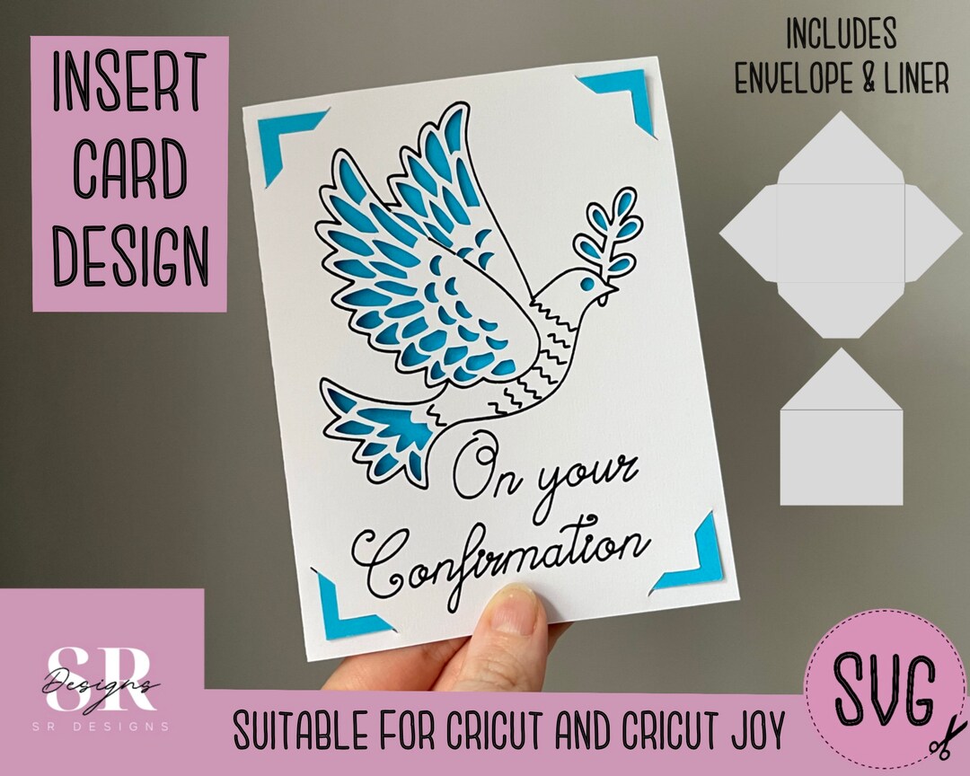 SVG: Confirmation Insert Card. Cricut Joy Friendly. Draw and Cut Card ...