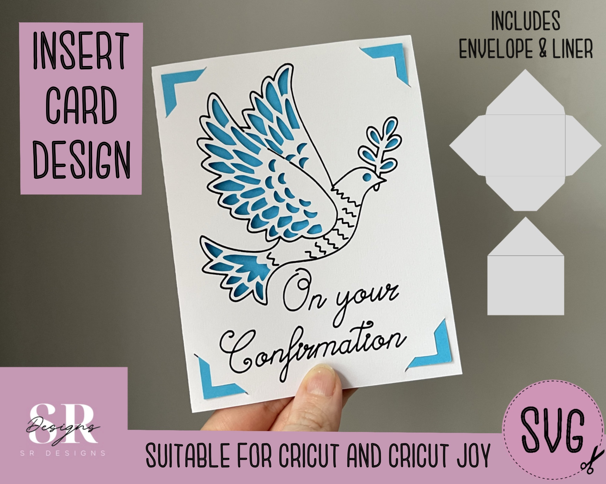 SVG: Confirmation Insert Card. Cricut Joy Friendly. Draw and Cut Card ...