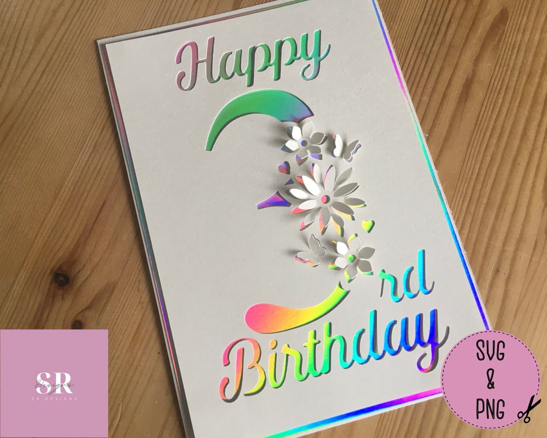 SVG: Pop Up/ 3D 3rd Birthday Card. Number Pop Up. Floral Pop Up. Pop up ...