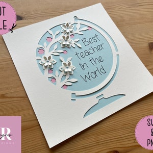 SVG: ‘pop Up’/ 3D Best Teacher. Digital Download. Paper Cutting ...