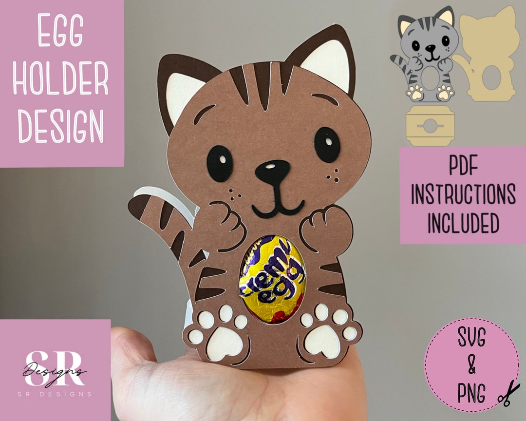 Cat Egg Holder Bundle. Egg Holder Svg. Cat Easter Egg Holder. Cat Candy Holder. Creme Egg Holder ...