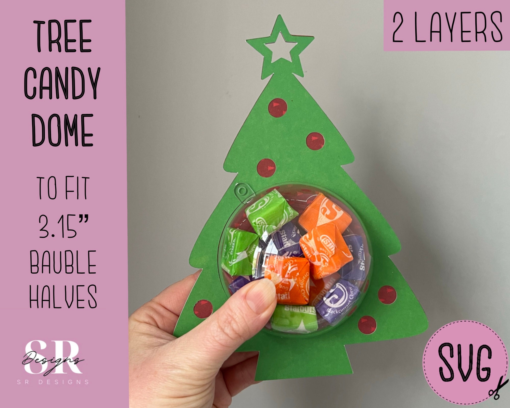 Christmas Tree Candy Dome Svg. Chocolate Holder Svg. Christmas - Etsy