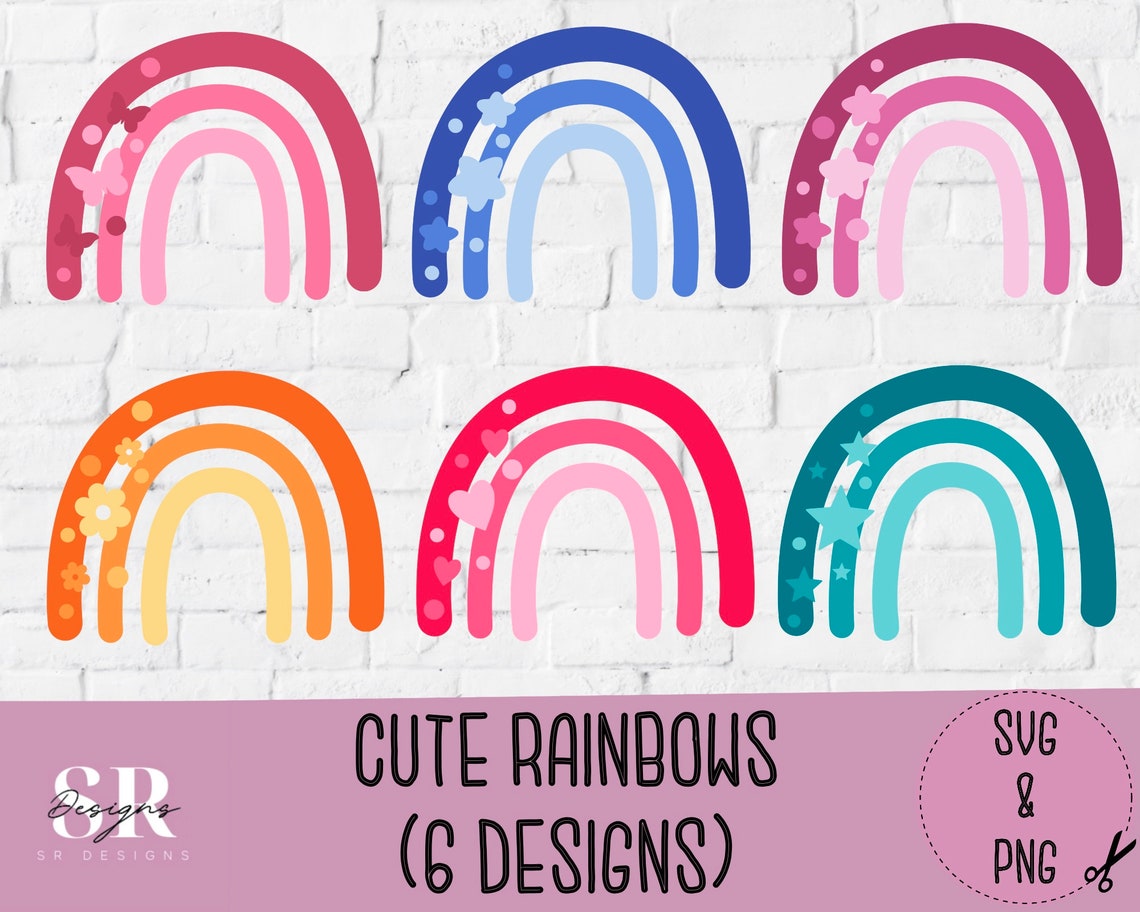 SVG: Cute Rainbow Bundle. Rainbow Svg. Layered Rainbow Svg. - Etsy UK