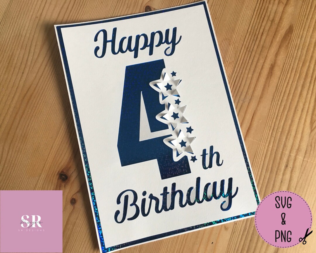 SVG: Pop Up/ 3D 4th Birthday Card. Number Pop Up. Star Pop Up. Pop up ...