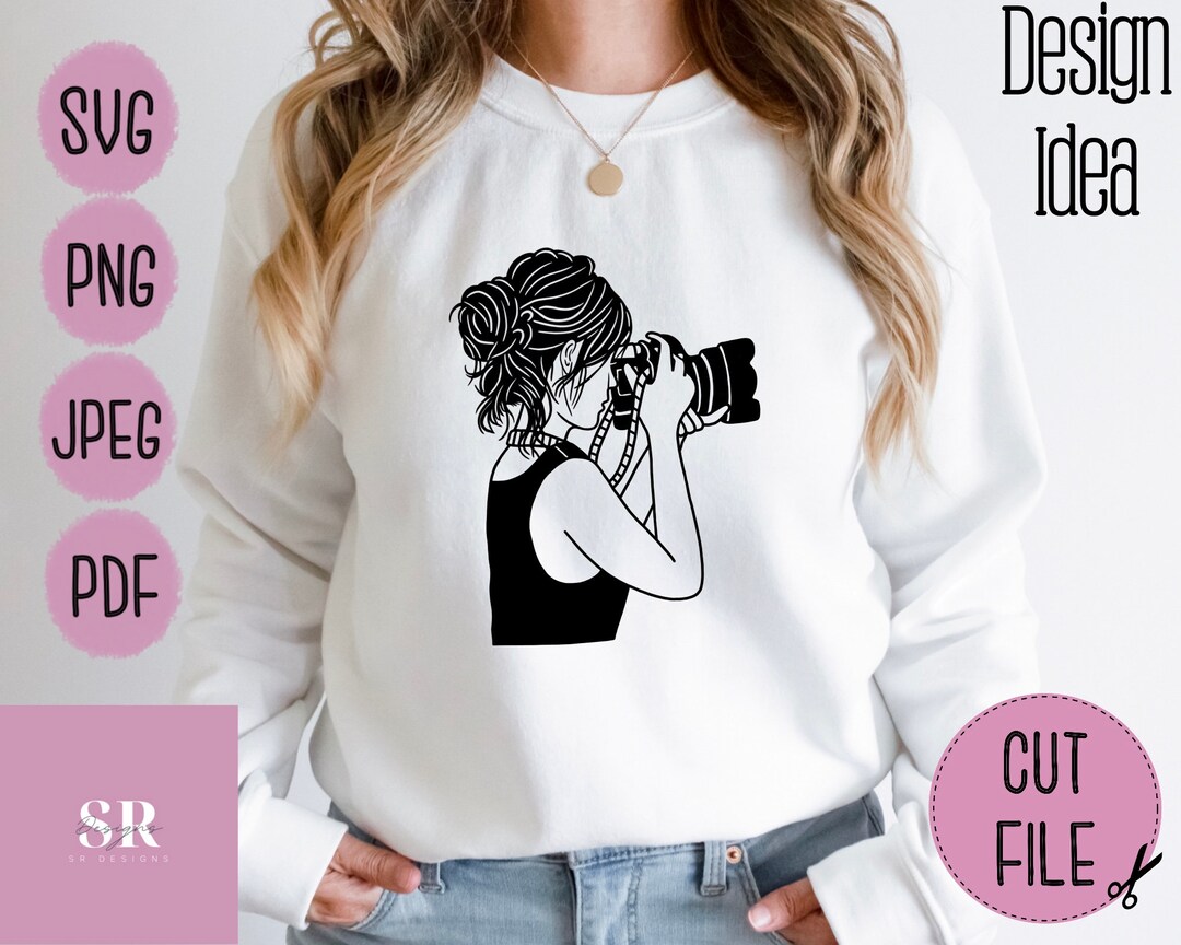 Digital: Girl With Camera SVG. Camera Svg. Photography. Hobby ...