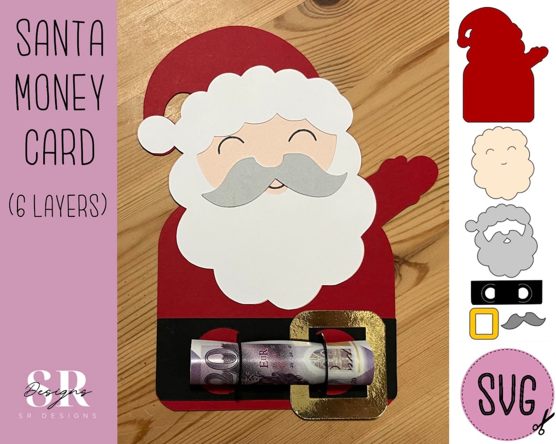 SVG: Santa Money Card. Christmas Money Holder. Cricut Joy Friendly. Cut ...