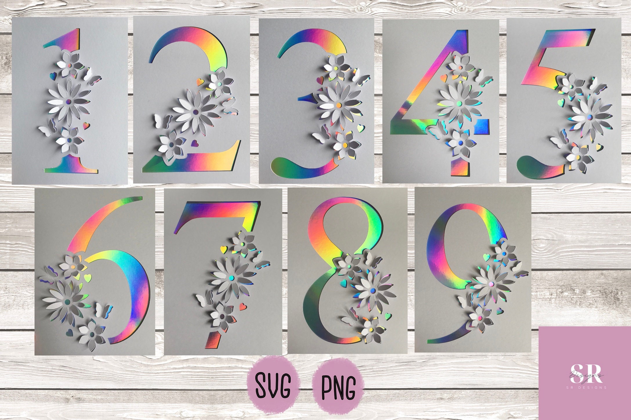 SVG: Pop up/ 3D Number Bundle. Numbers 0-9. Number pop up. | Etsy
