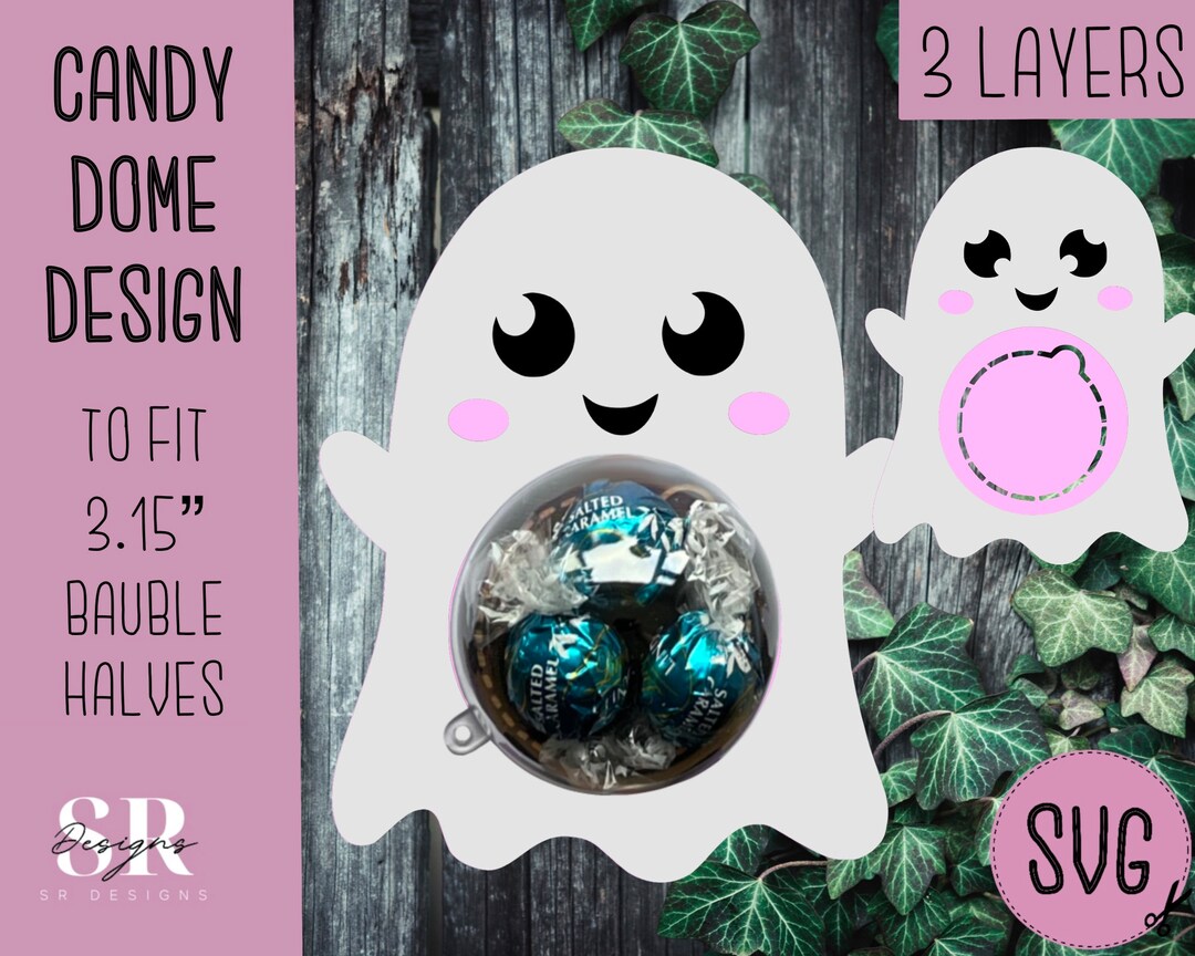 Halloween Candy Dome Svg. Ghost Candy Dome Svg. Chocolate Holder Svg ...