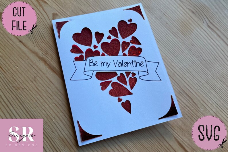 SVG: Valentine’s Day Insert Card. Cricut Joy Friendly. Draw and Cut ...