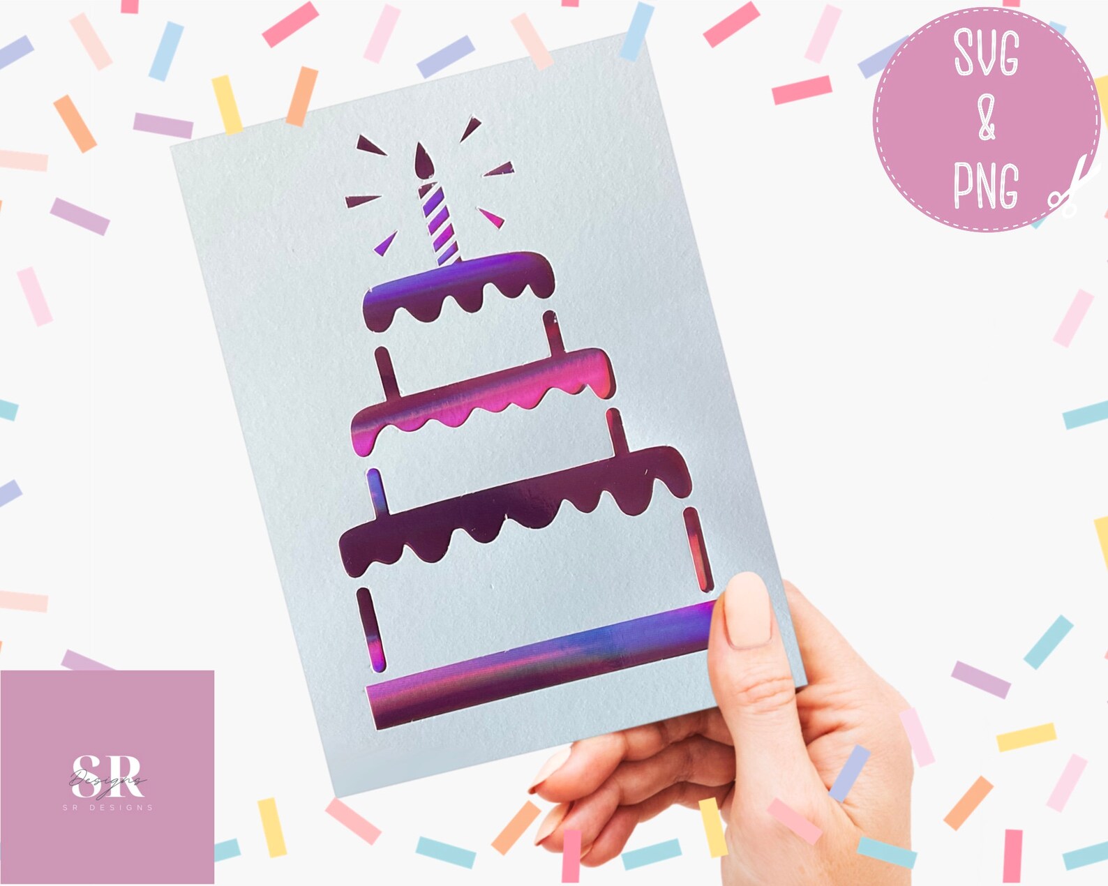 SVG: Birthday Cake Card. Happy Birthday. Birthday Cake Card. - Etsy UK
