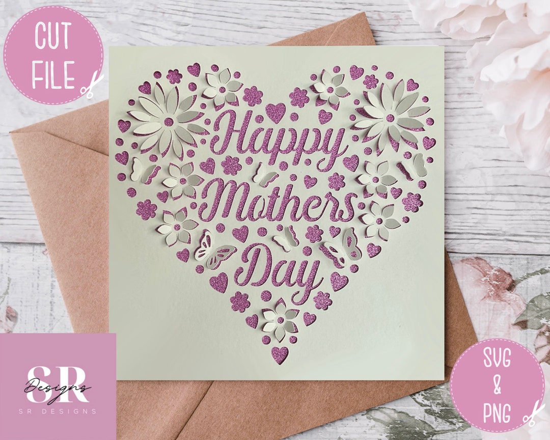 SVG: 3D Mother’s Day Heart. Happy Mother’s Day. 3D Mother’s Day Card ...