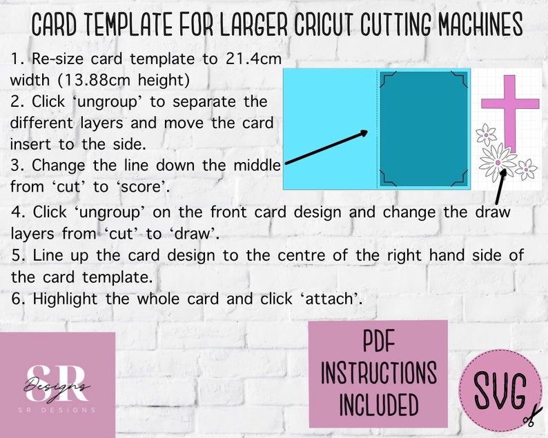SVG: 3D Cross Insert Card. Cricut Joy Friendly. Draw and Cut Card ...