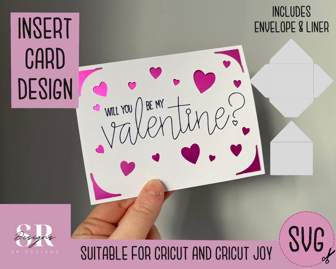 SVG: Valentine’s Day Insert Card. Cricut Joy Friendly. Draw and Cut ...