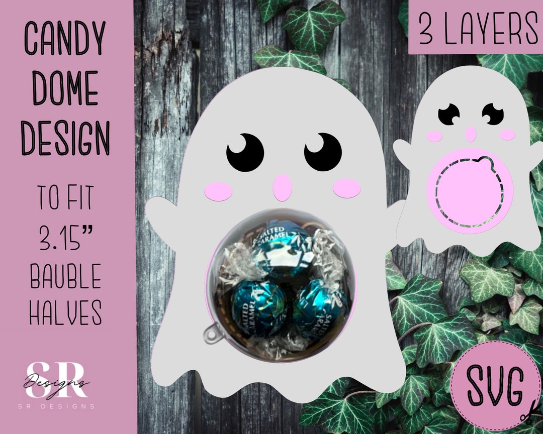 Halloween Candy Dome Svg. Ghost Candy Dome Svg. Chocolate Holder Svg ...