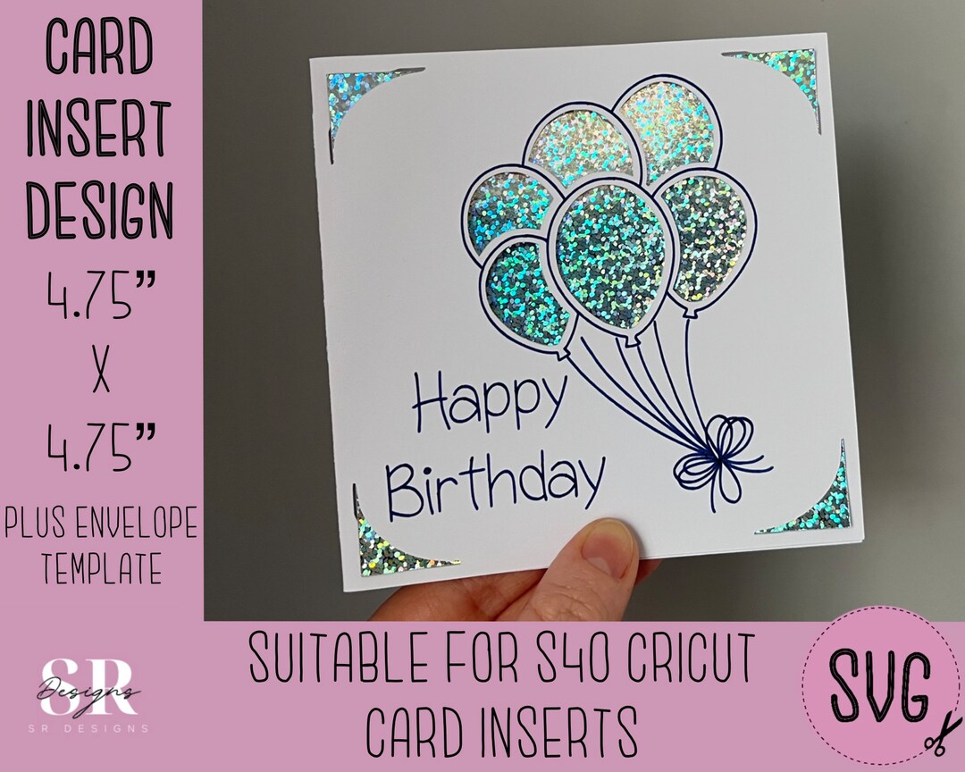 SVG: Birthday Insert Card. Cricut S40 Insert Card. Birthday Card Svg ...