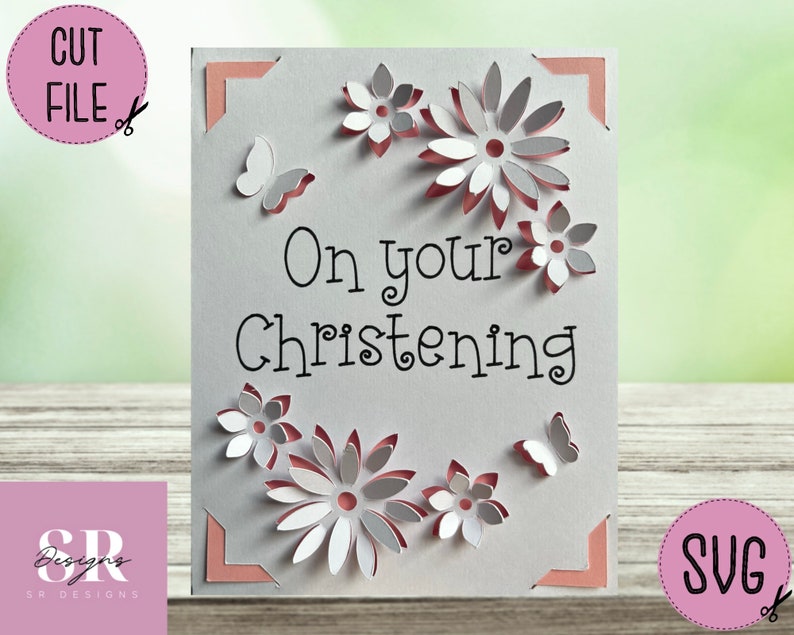 SVG: Christening Insert Card. Cricut Joy Friendly. Draw and - Etsy