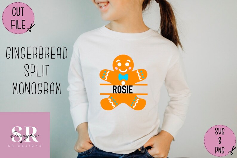 SVG: Gingerbread Split Monogram Svg. Gingerbread Man Svg. Christmas Eve ...