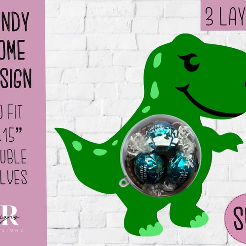 Dinosaur Candy Dome Candy Holder SVG Sweet Holder - Etsy Canada