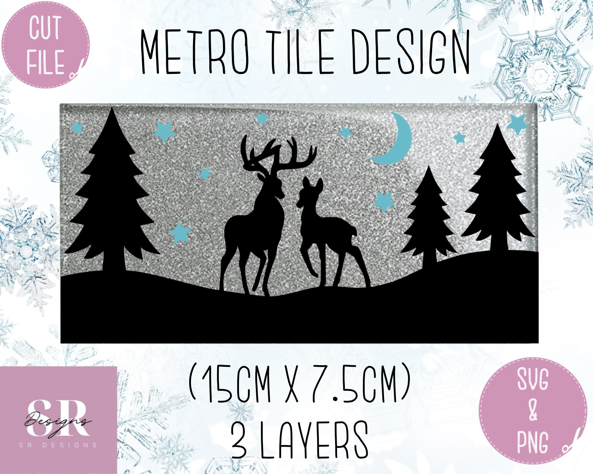 SVG: Christmas Tile Svg. Reindeer Family Svg. Subway Tile Svg ...
