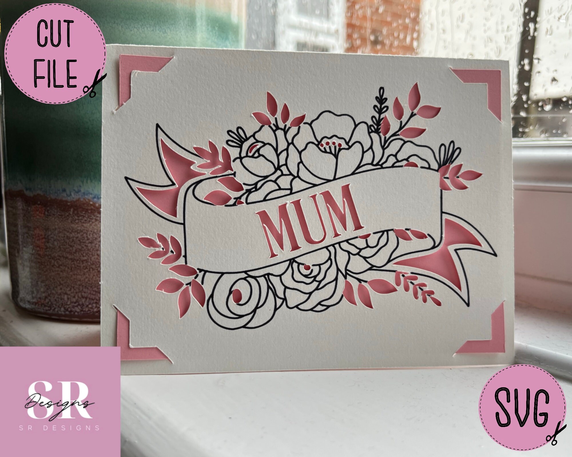 SVG: Mum Insert Card. Cricut Joy Friendly. Draw and Cut Card | Etsy