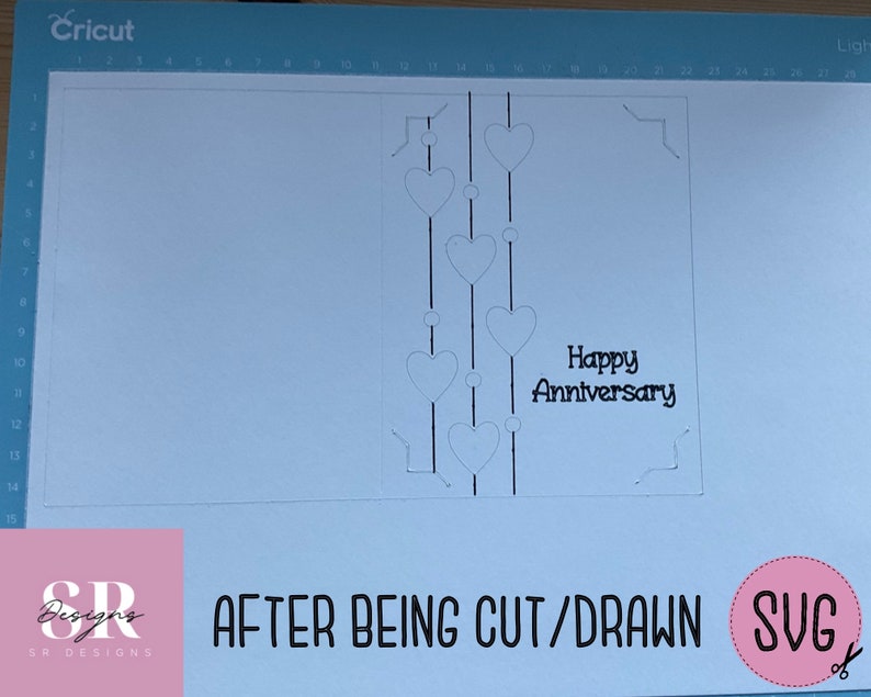 SVG: Anniversary Insert Card. Cricut Joy Friendly. Draw and - Etsy