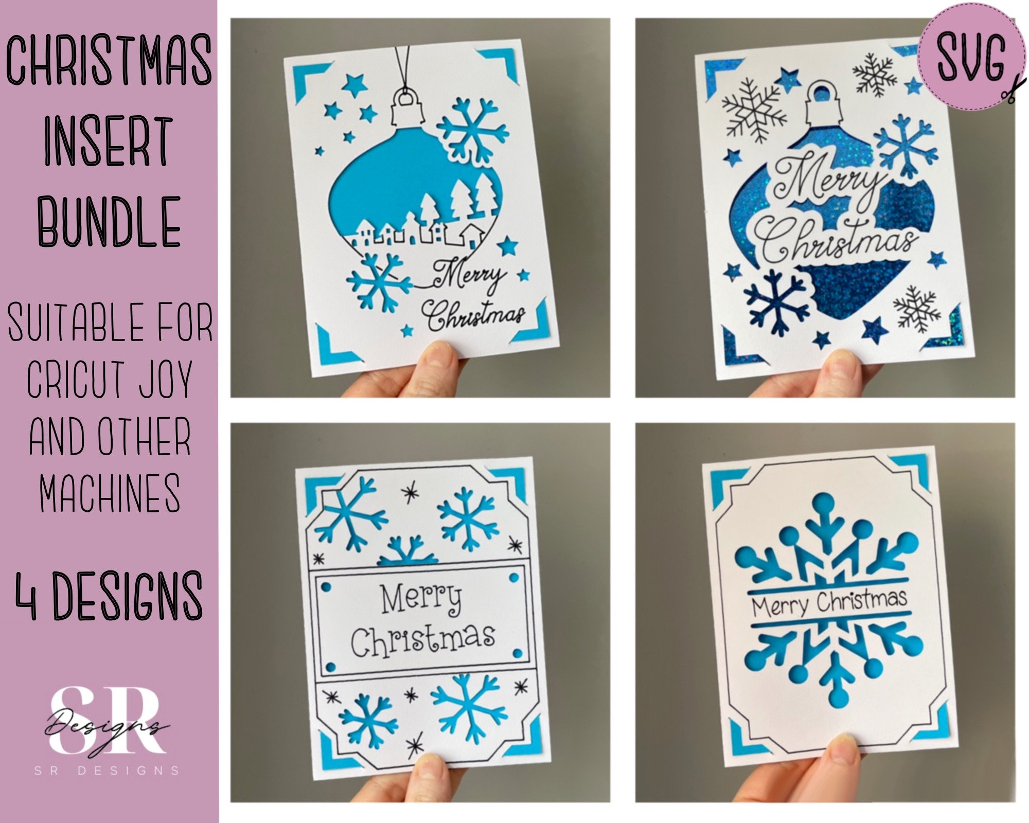 SVG: Mega Christmas Insert Card Bundle. Christmas Svg. Christmas Card ...