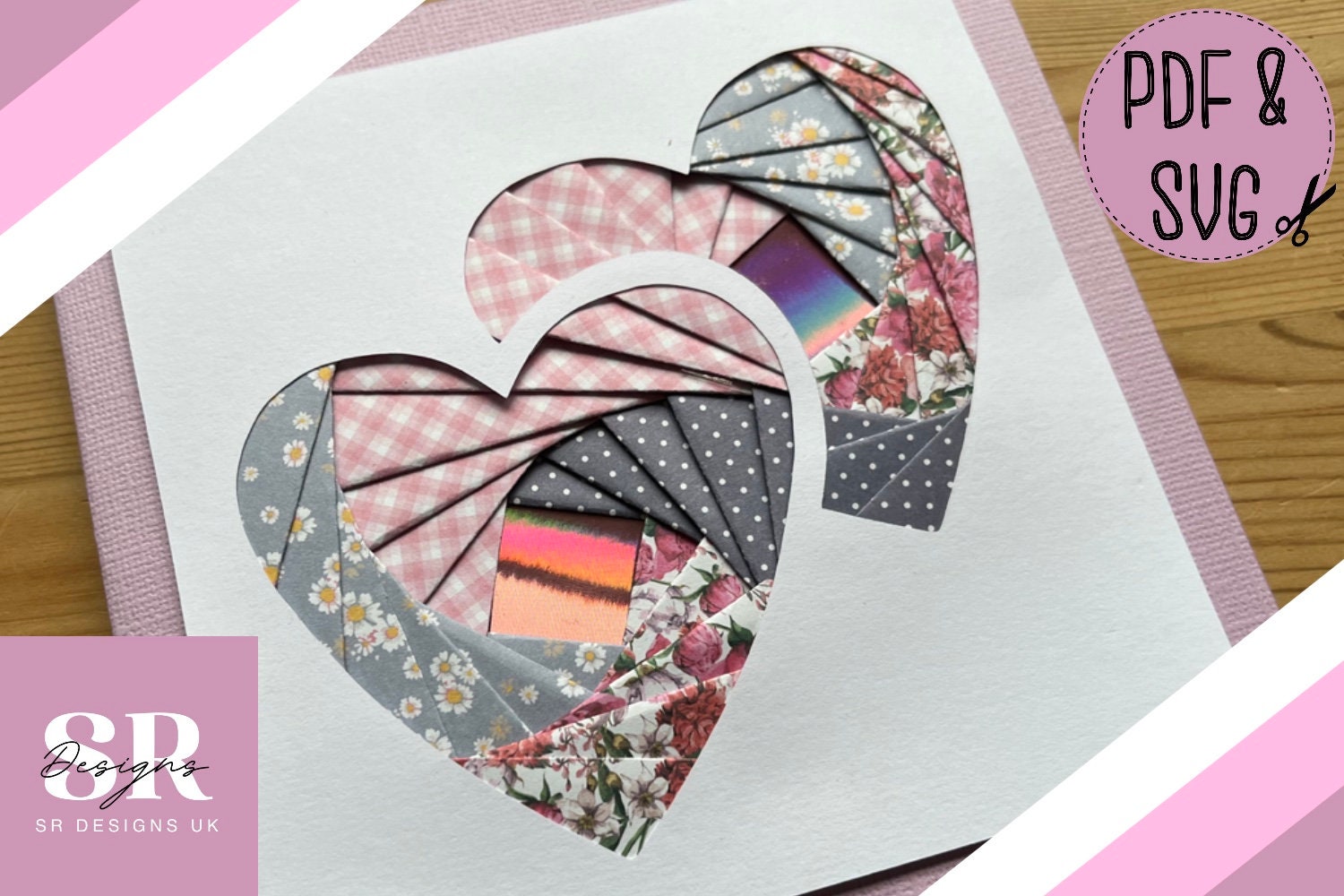 Heart Iris Folding Pattern Template PDF & SVG. Iris Folding Pattern ...
