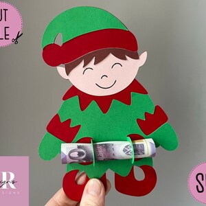 SVG: Elf Money Card. Christmas Money Holder. Cricut Joy Friendly. Cut ...