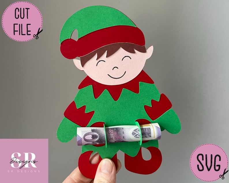 SVG: Elf Money Card. Christmas Money Holder. Cricut Joy - Etsy
