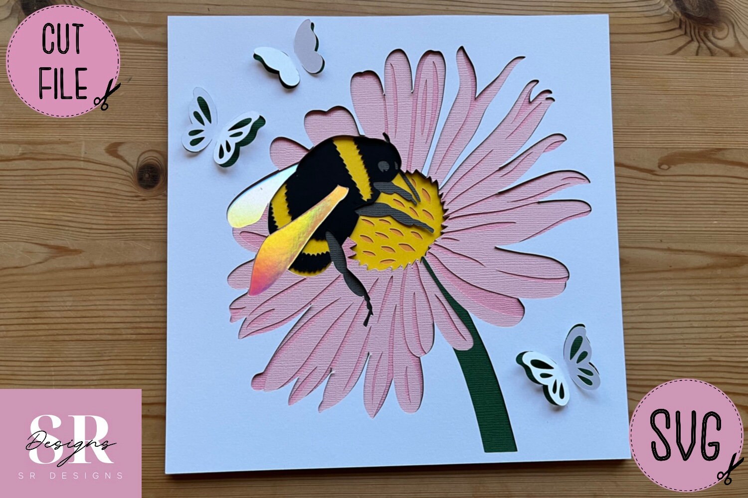 SVG: 3D Floral Bee Shadow Box Bundle. Digital Download. Paper - Etsy UK