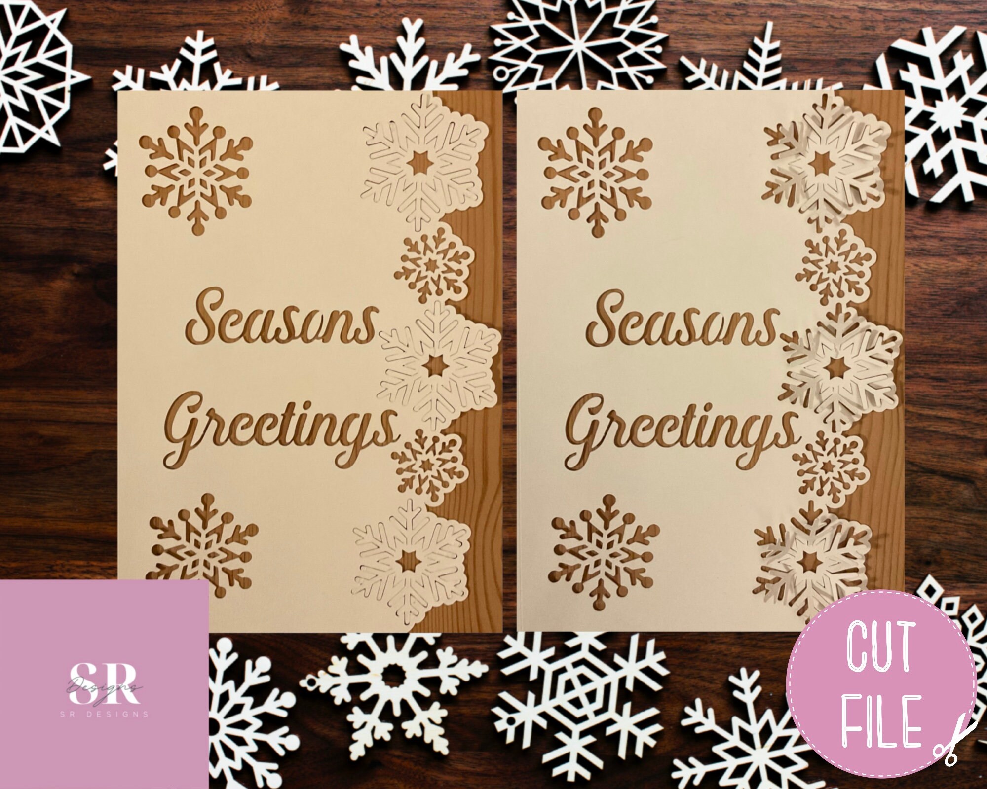 SVG: pop Up/ 3D Seasons Greetings Card. Xmas Card Svg. Pop | Etsy
