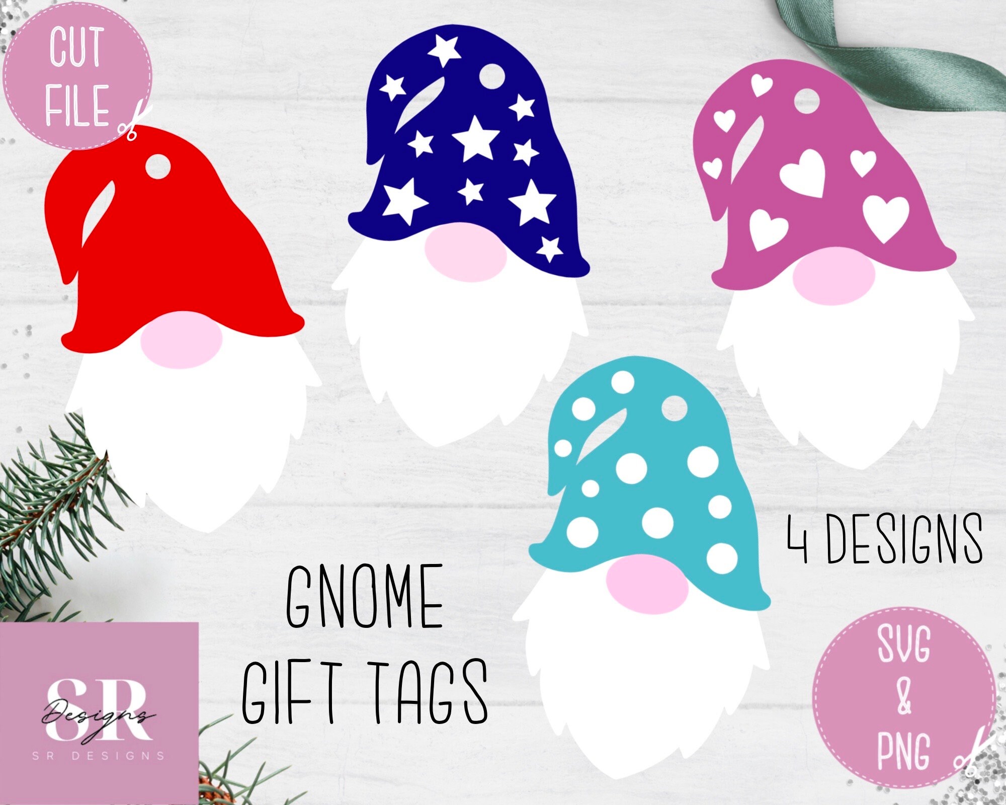 SVG: Gnome Gift Tag Bundle. Paper Cutting. Gnome SVG. - Etsy