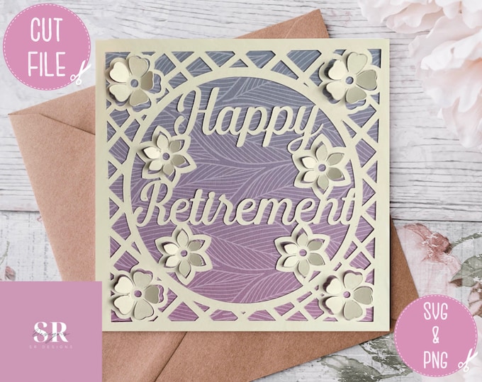 SVG: pop Up/ 3D Happy Retirement Card. Digital Download. - Etsy