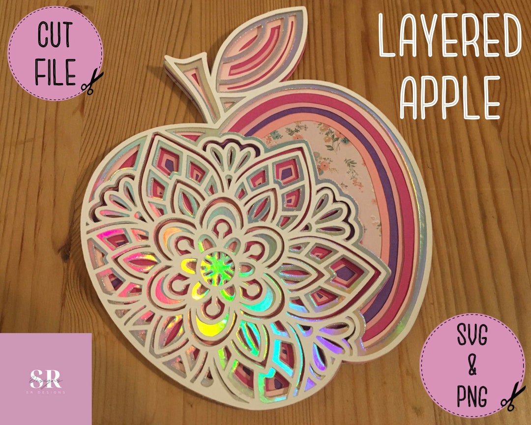 SVG: 3D Layered Apple. Digital Download. Paper Cutting. Layered Svg ...
