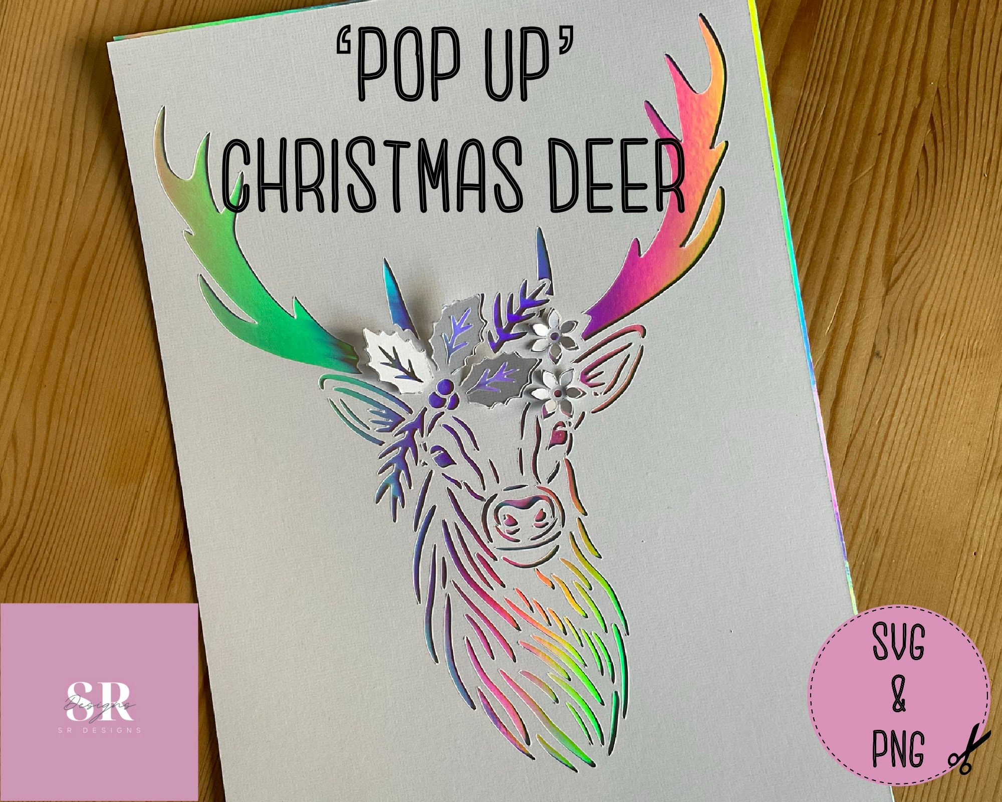 SVG: 3D Christmas Deer. Pop up Stag Svg. Christmas Stag Svg. Pop up Svg ...