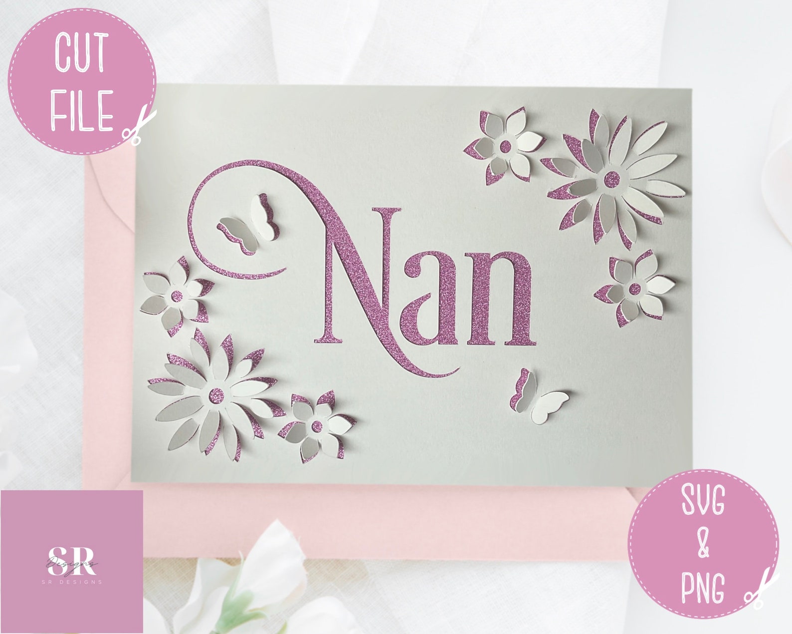 SVG: 3D Nan Card. Happy Birthday. Nan Card Svg. Pop up Card. Pop up ...