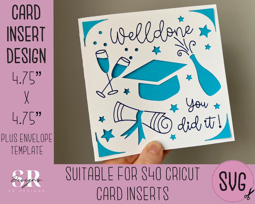 SVG: Graduation Insert Card. Cricut S40 Insert Card. Graduation Card ...