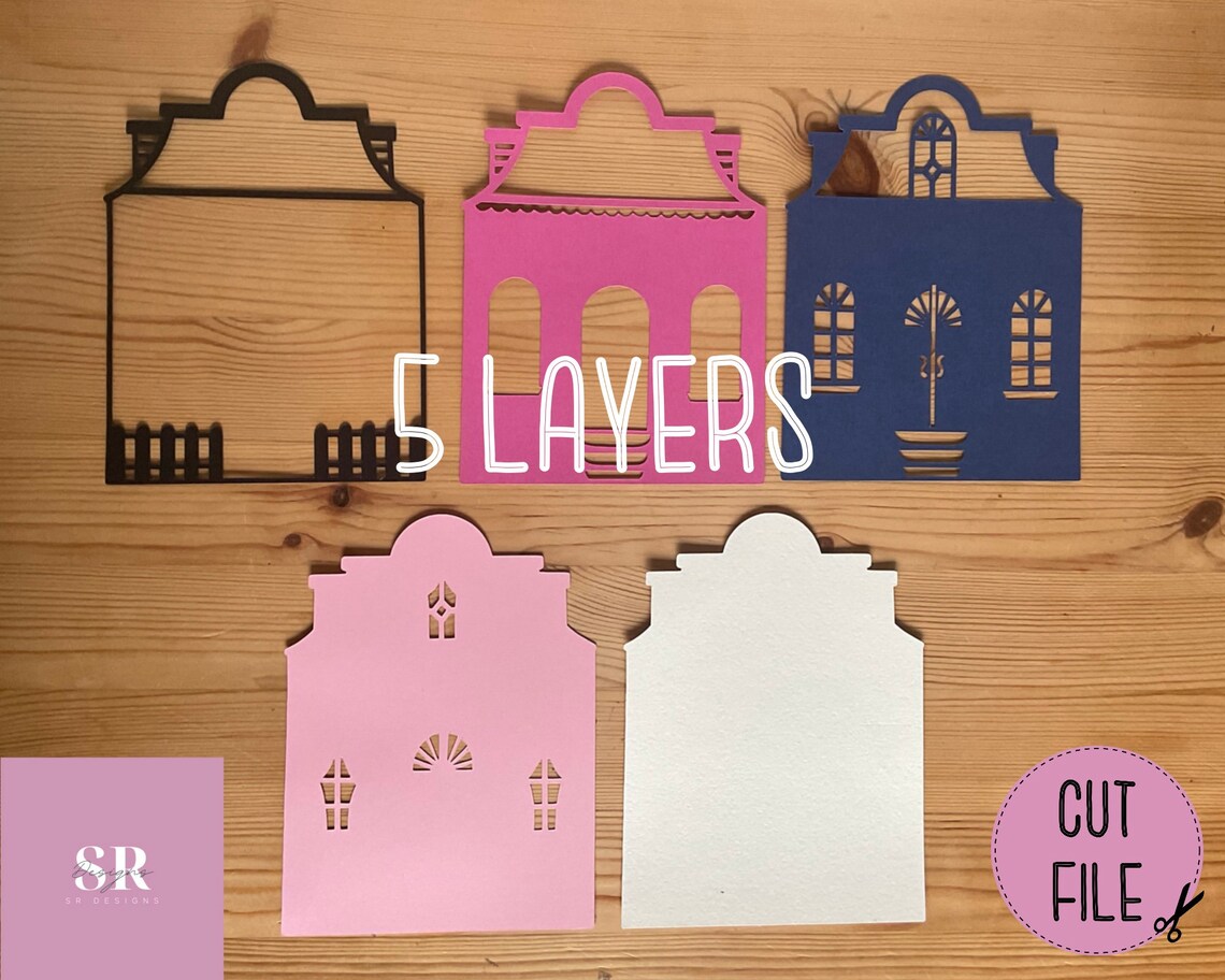 SVG: 3D Layered House. Paper Cutting. Layered Svg. House Svg. Layered ...