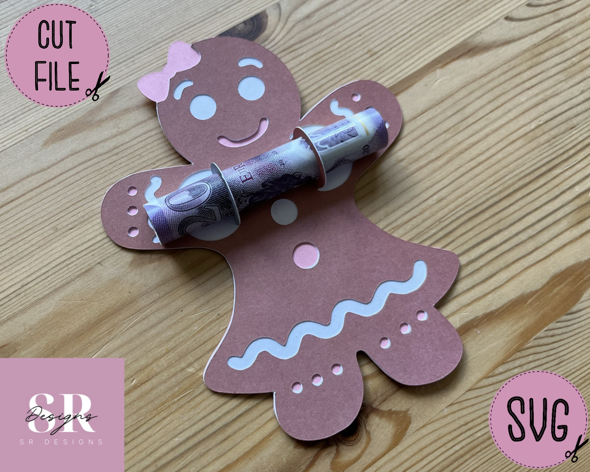 SVG: Gingerbread Man Money Card. Christmas Money Holder. - Etsy