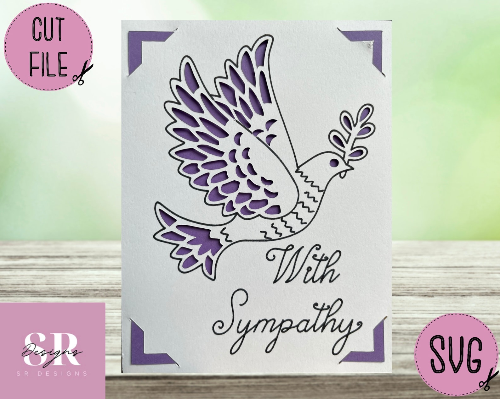 SVG: With Sympathy Insert Card. Cricut Joy Friendly. Draw and - Etsy
