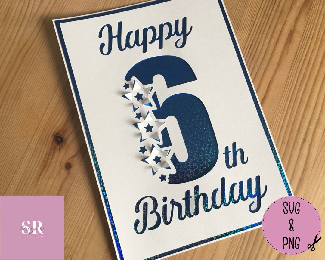 SVG: Pop Up/ 3D 6th Birthday Card. Number Pop Up. Star Pop Up. Pop up ...