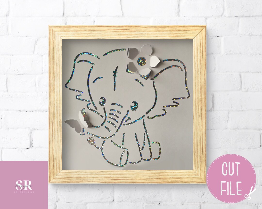 SVG: 3D Cute Elephant. Digital Download. Cute Elephant Card Cut File ...