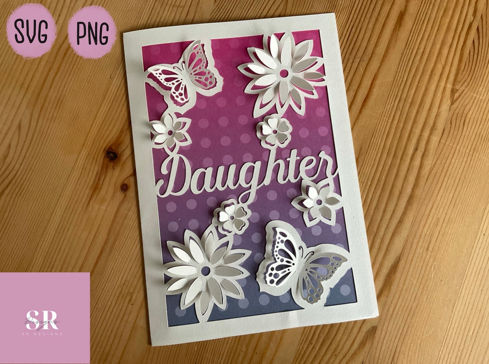 SVG: 3D/ pop up Daughter card digital download. Happy | Etsy