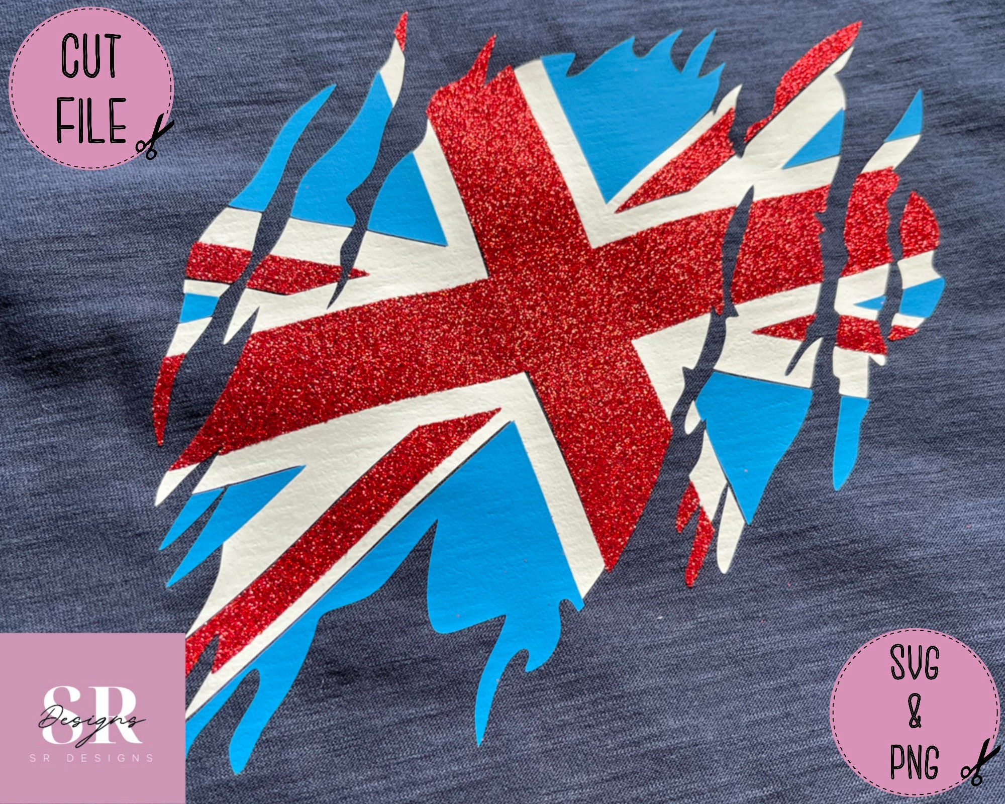 SVG: Union Jack Svg. Flag Torn Effect. Layered Union Jack. Union Jack T ...