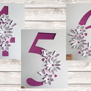 SVG: Pop Up/ 3D Number Bundle. Numbers 0-9. Number Pop Up. Floral Pop ...