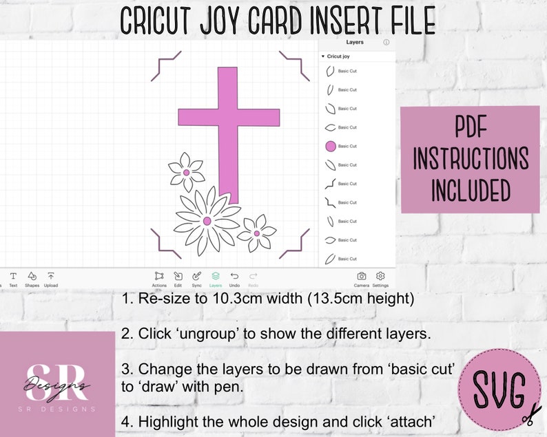 SVG: 3D Cross Insert Card. Cricut Joy Friendly. Draw and Cut - Etsy