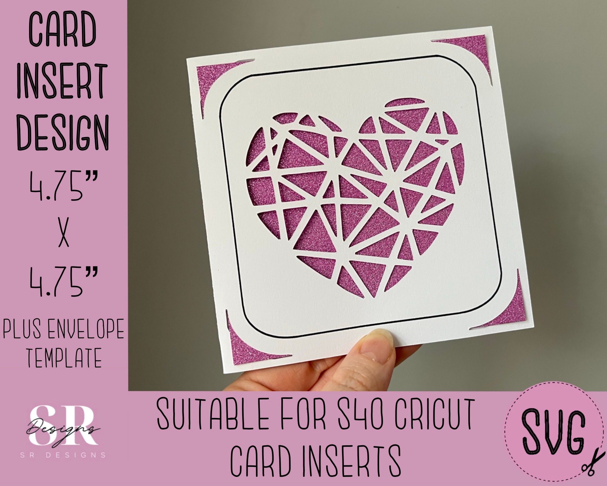 SVG: Heart Insert Card. Cricut S40 Insert Card. Birthday Card - Etsy
