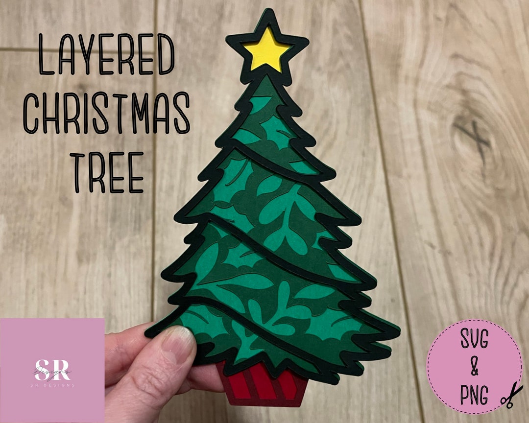 SVG: 3D Layered Christmas Tree. Paper Cutting. Layered Svg. Christmas ...