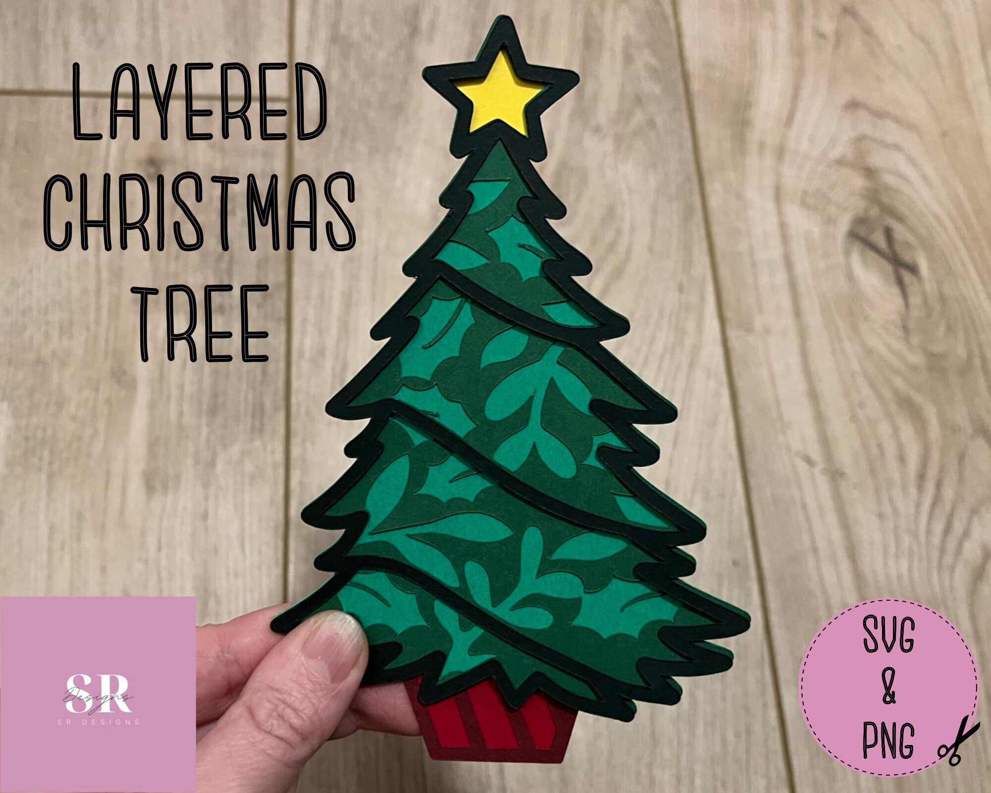 SVG: 3D Layered Christmas Tree. Paper Cutting. Layered Svg. Christmas ...