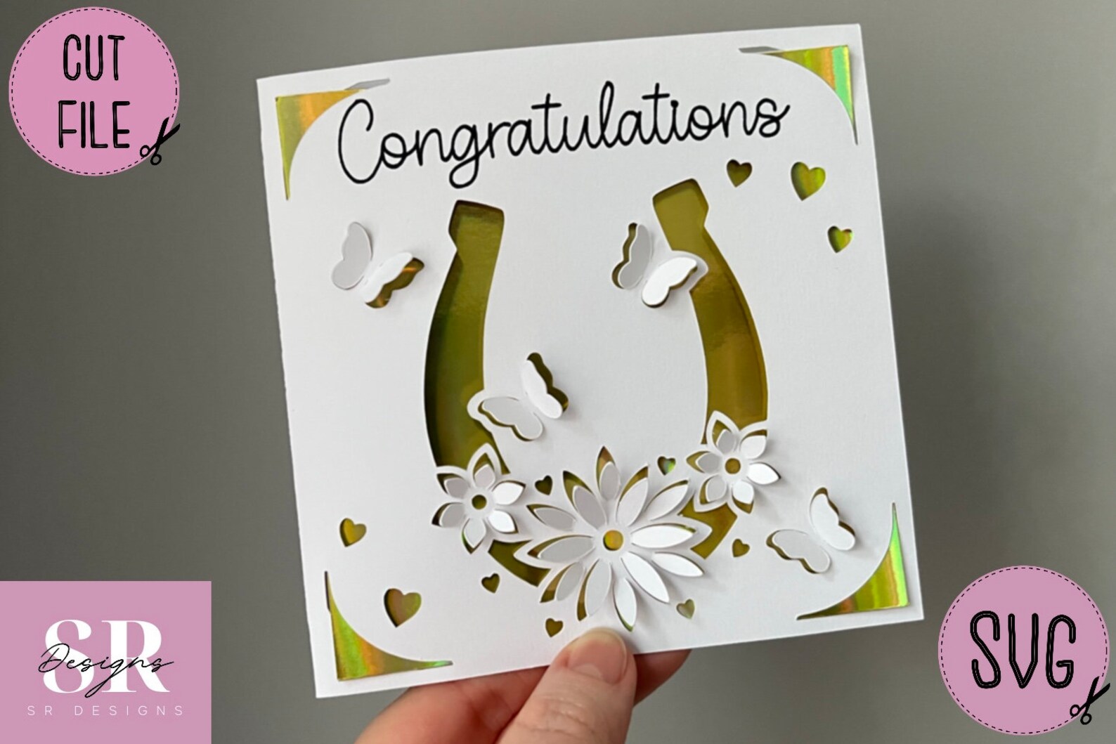 SVG: Congratulations Insert Card. Cricut S40 Insert Card. Wedding Day ...
